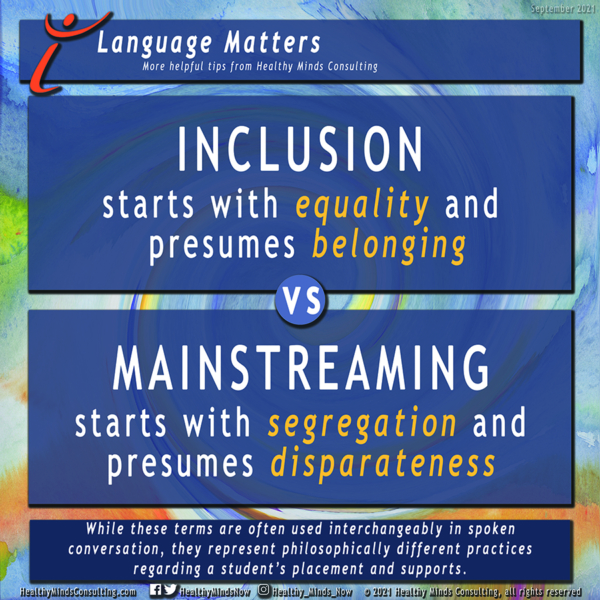 Inclusion vs Mainstreaming – Healthy Minds